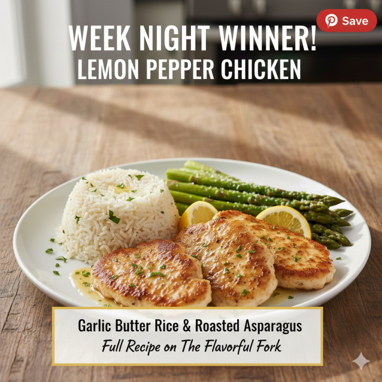 Lemon Pepper Chicken with Garlic Butter Rice & Roasted Asparagus – Pops ...